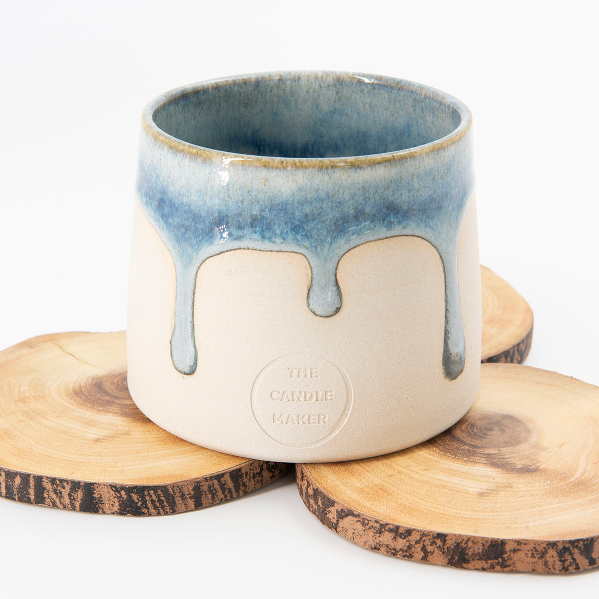 Blue Topaz handmade ceramic pots for refillable candles – The Candle Maker
